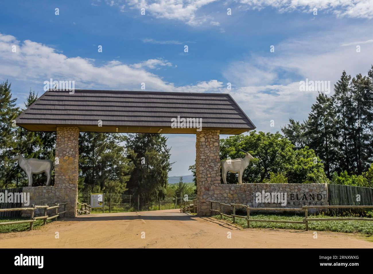 Lake Eland Nature reserve in Oribi gorge with a hanging suspension ...