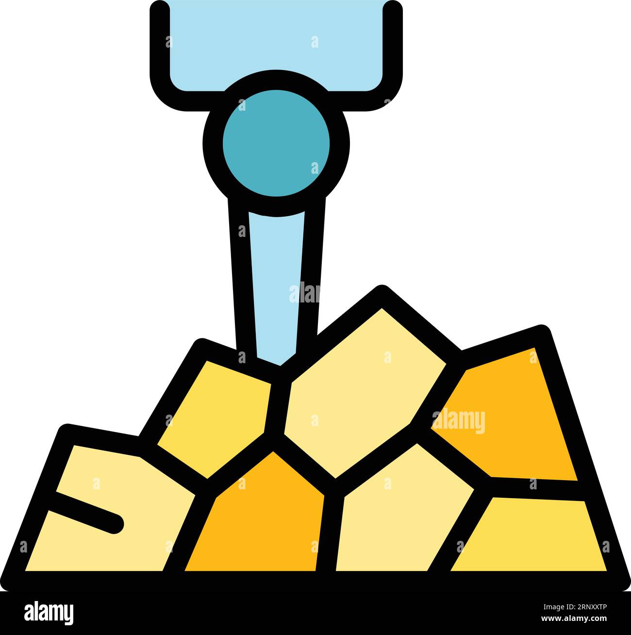 Mine drill icon outline vector. Gold cart. Miner gem color flat Stock ...