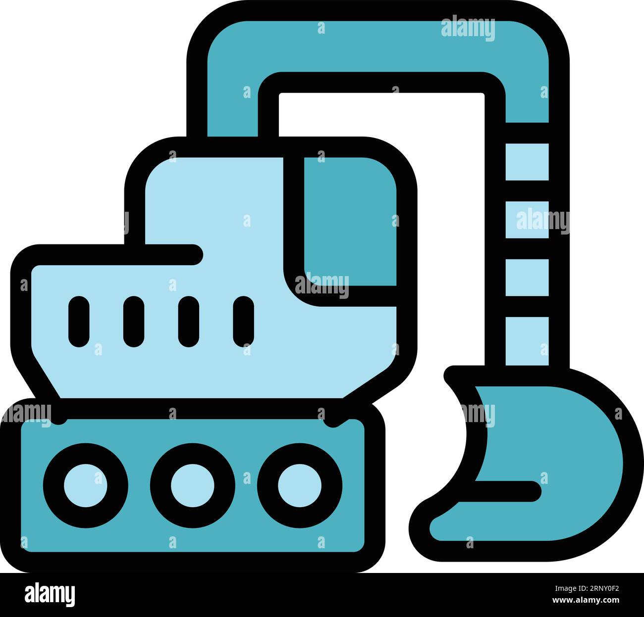 Mine excavator icon outline vector. Gold ore. Coal miner color flat ...