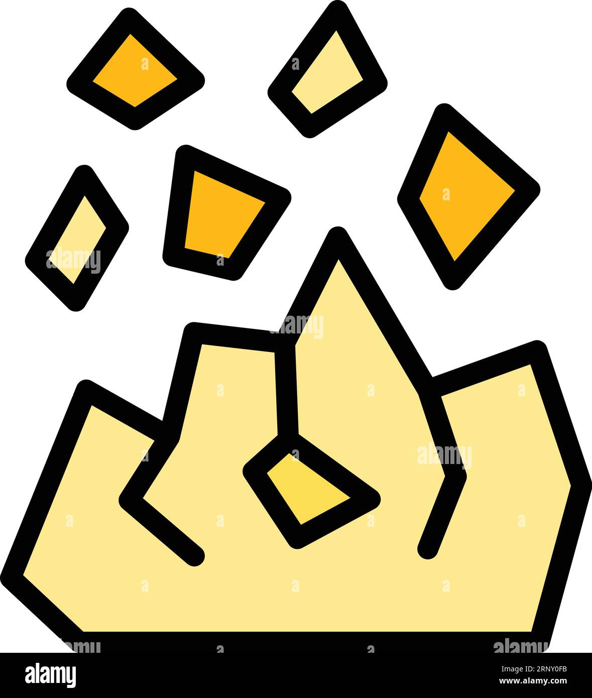 Miner gem icon outline vector. Gold mine. Golden cart color flat Stock ...