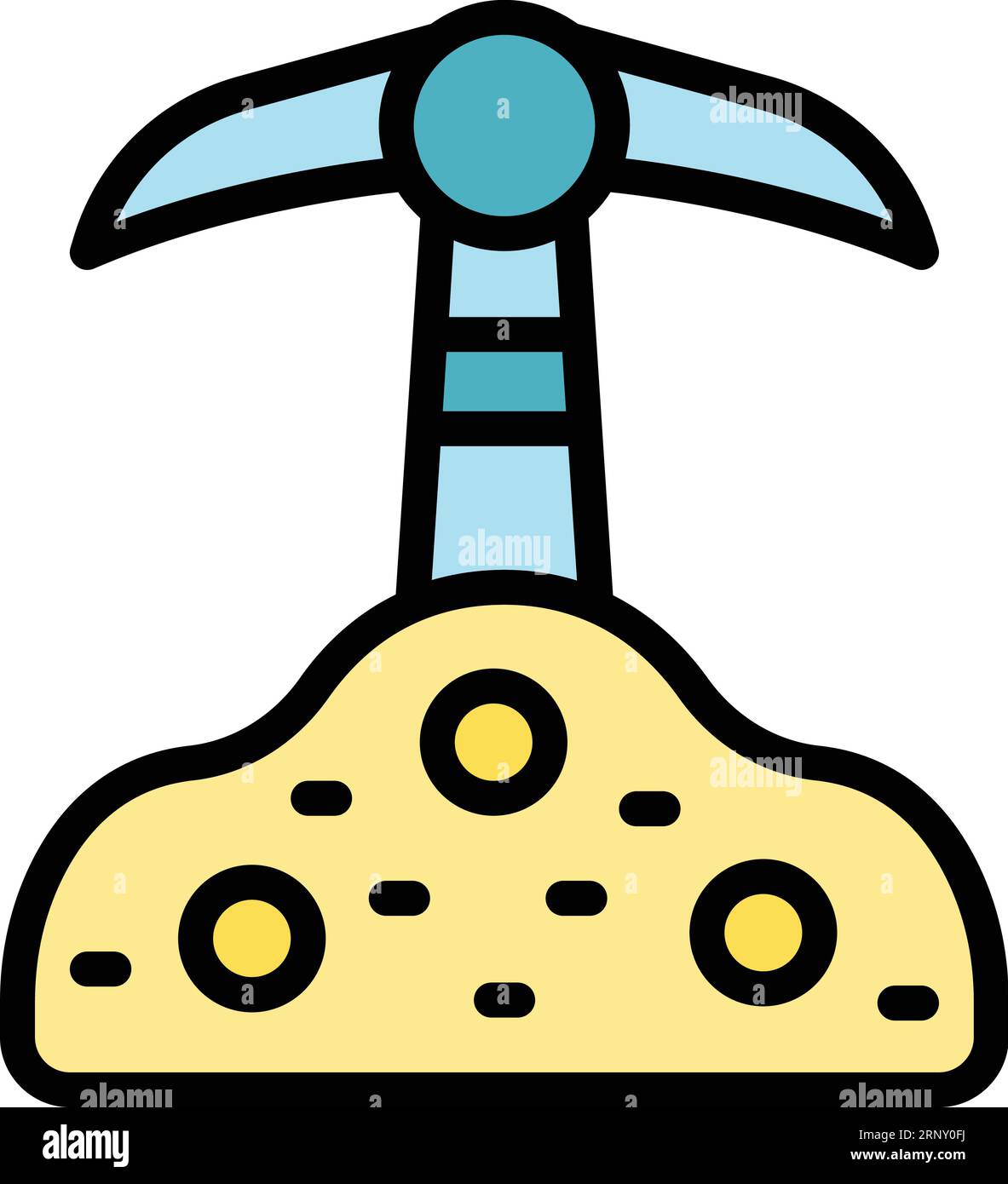 Pickaxe dig icon outline vector. Gold mine. Golden equipment color flat Stock Vector Image & Art ...