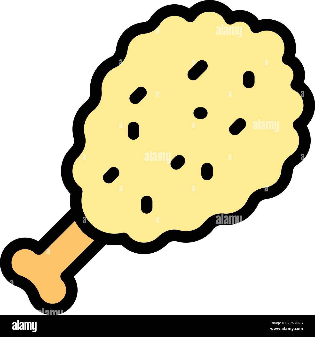 Chicken meat icon outline vector. Nugget food. Fast food color flat ...