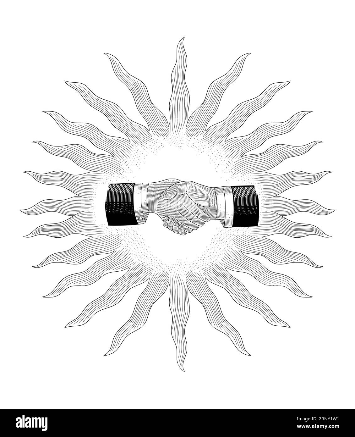 Businessman handshake, concept for team work and partnership. Vintage ...