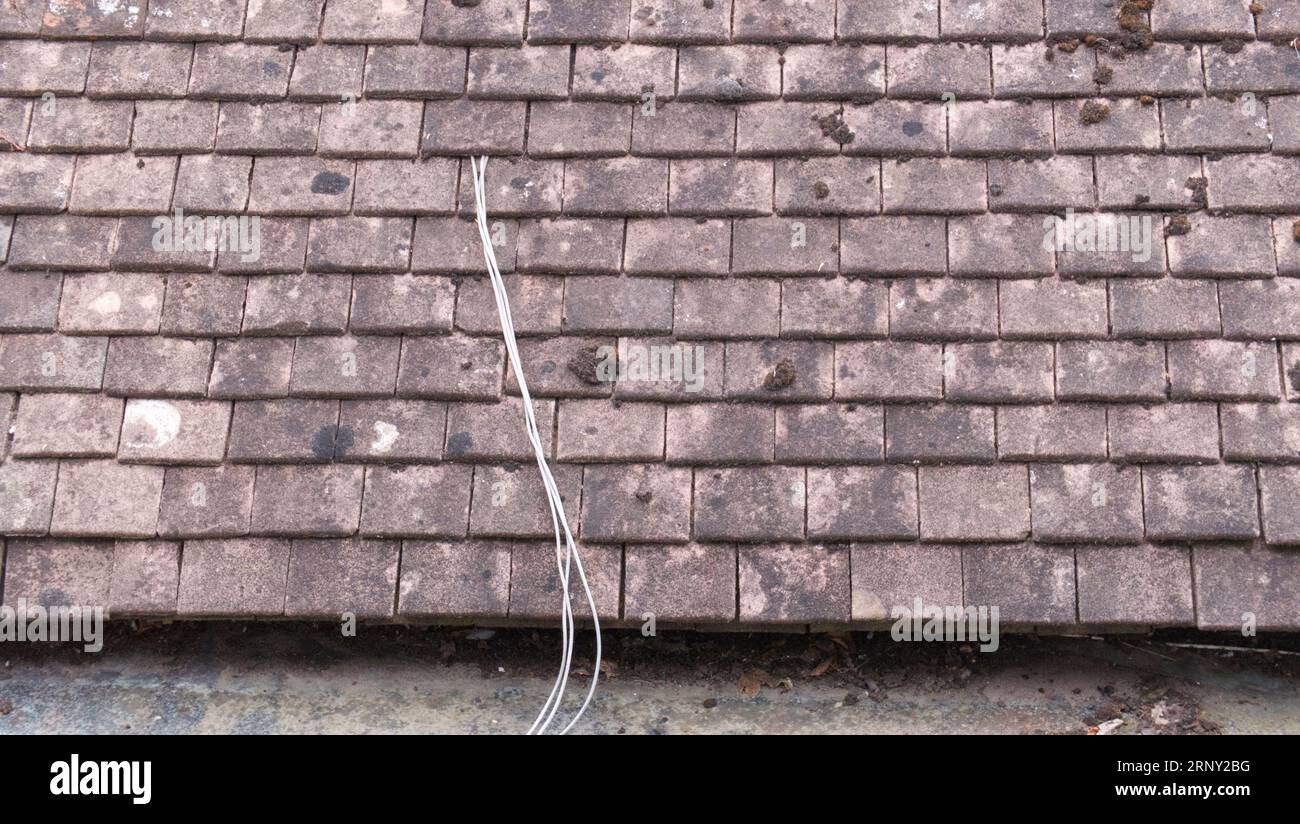 Sloped roof with brown tiles hi-res stock photography and images - Alamy