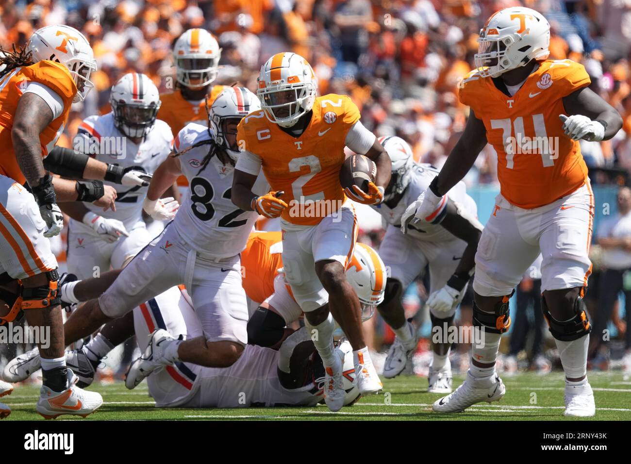 September 2, 2023: Jabari Small #2 of the Tennessee Volunteers runs the ...
