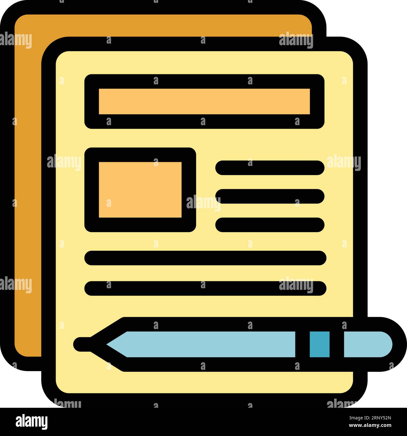 Write report icon outline vector. Top team. Worker project color flat ...