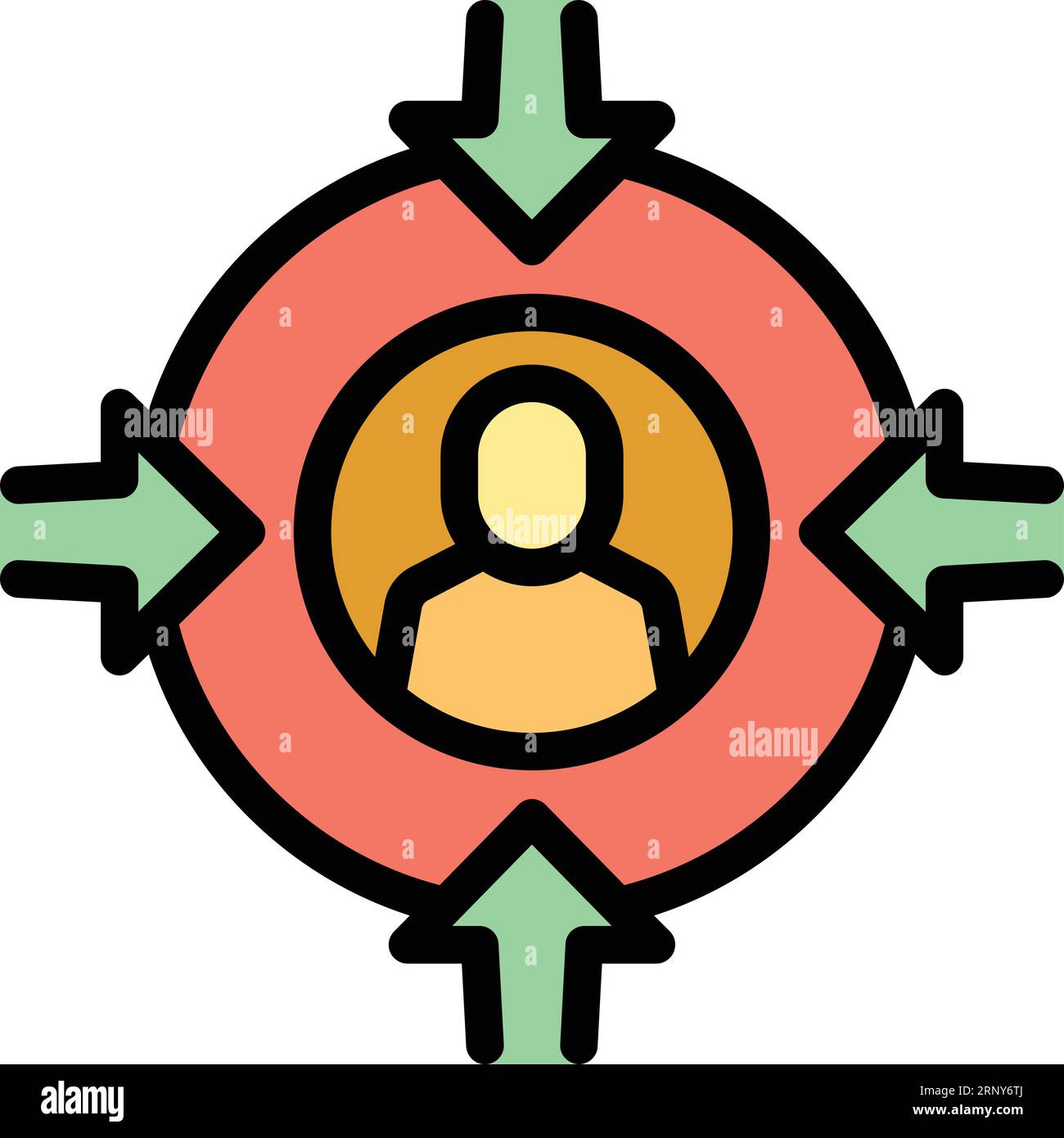 Target manager icon outline vector. Office meeting. Worker report color ...