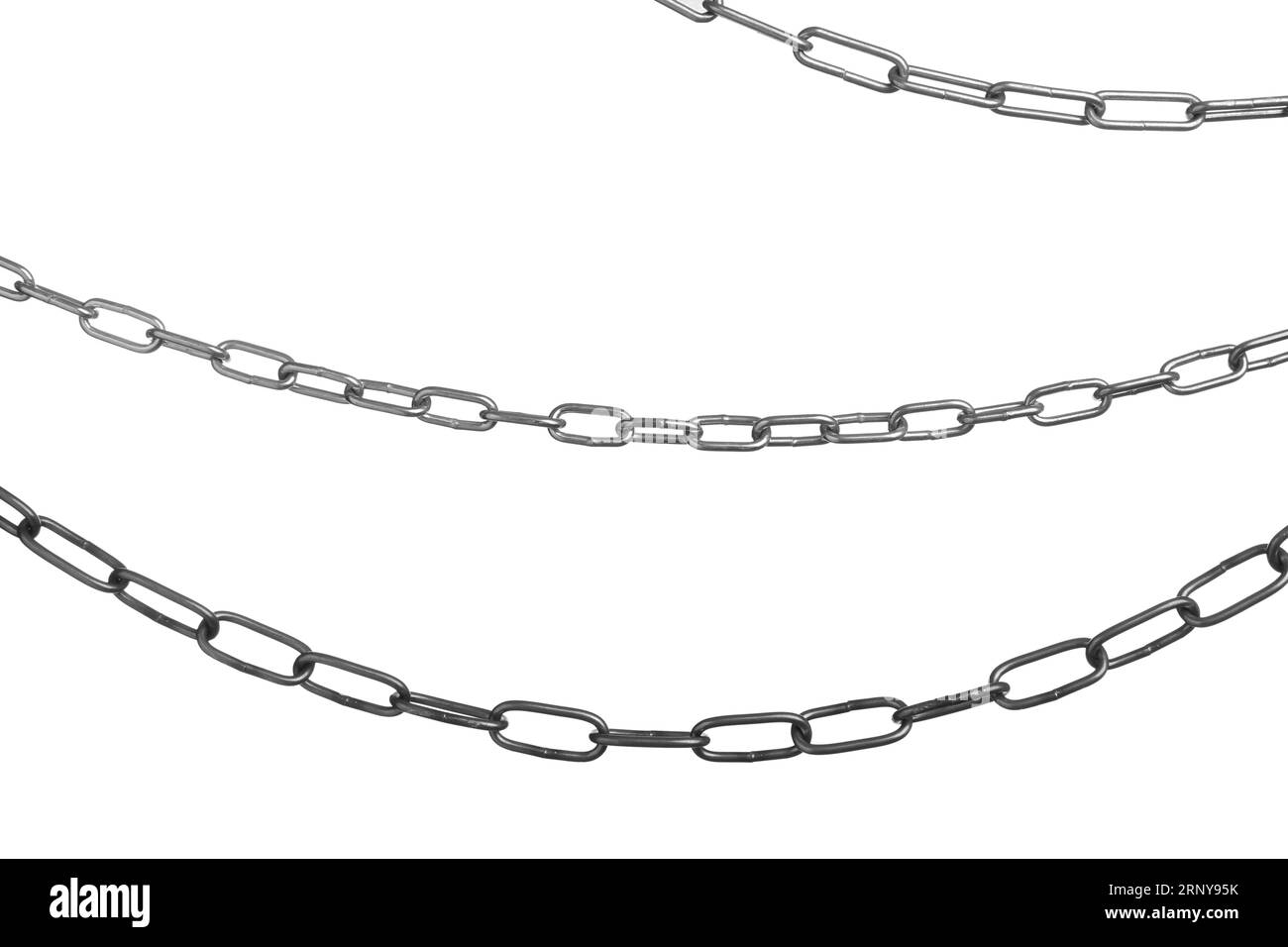 Three common metal chains isolated on white Stock Photo - Alamy