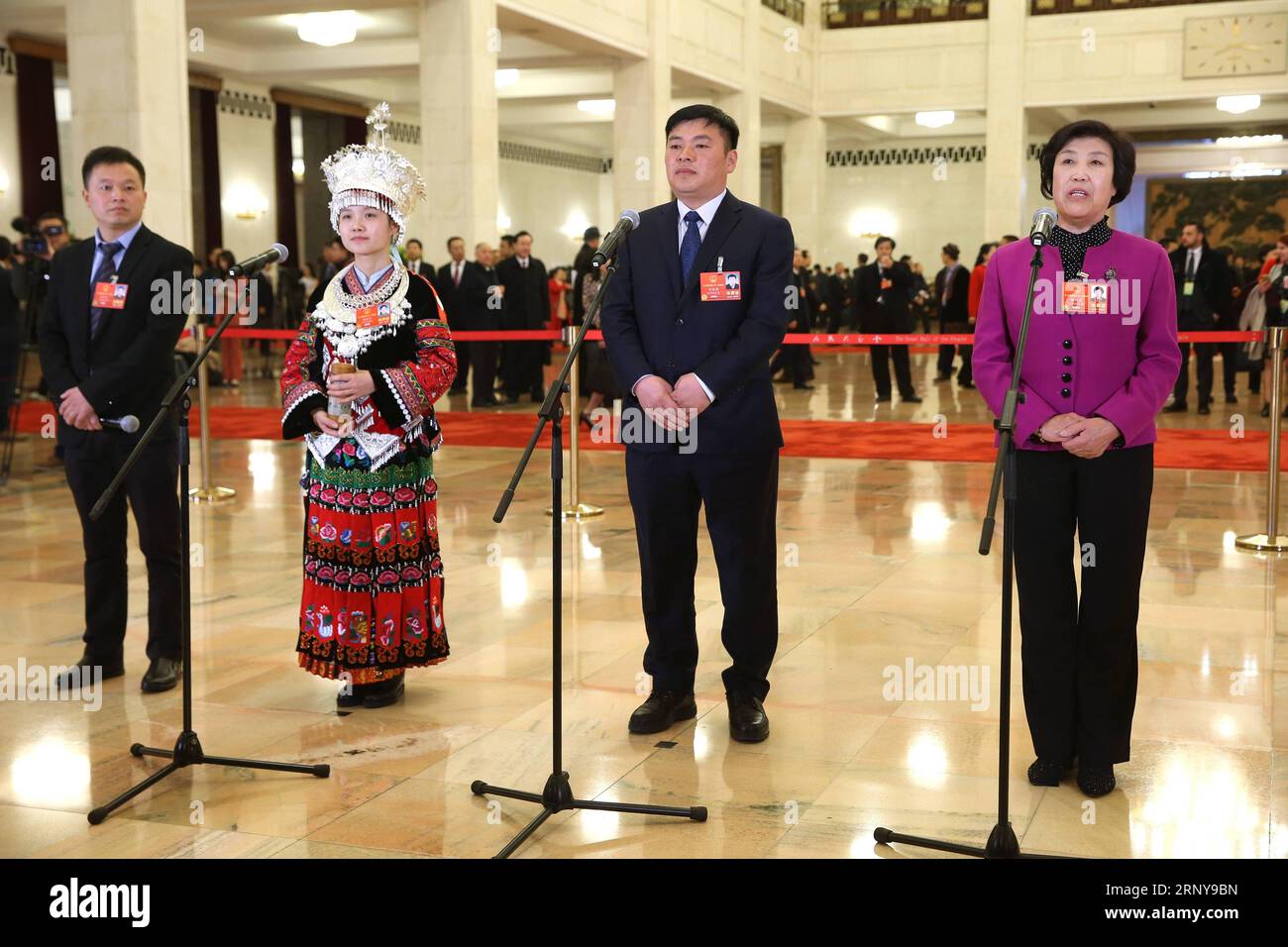 (180305) -- BEIJING, March 5, 2018 -- Guo Fenglian, Gong Baoxiong, Yang ...