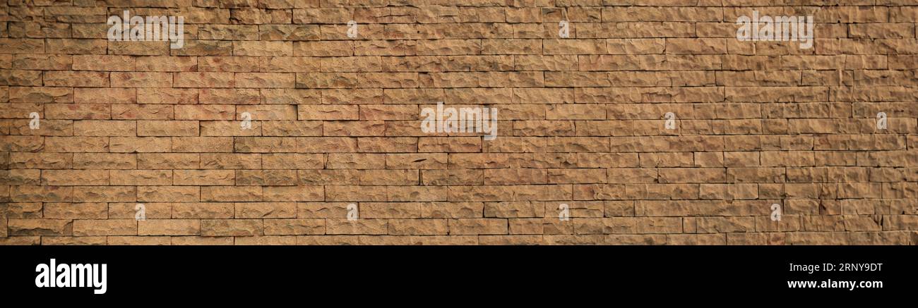 Color brick wall as background, banner design Stock Photo - Alamy