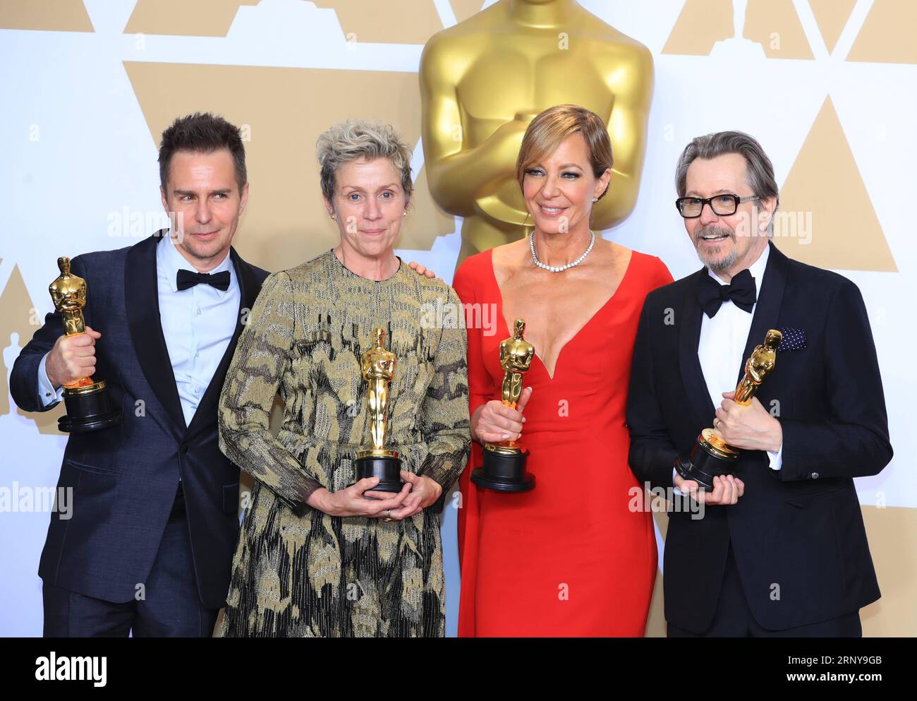 (180305) -- LOS ANGELES, March 5, 2018 -- Oscar winners Sam Rockwell ...