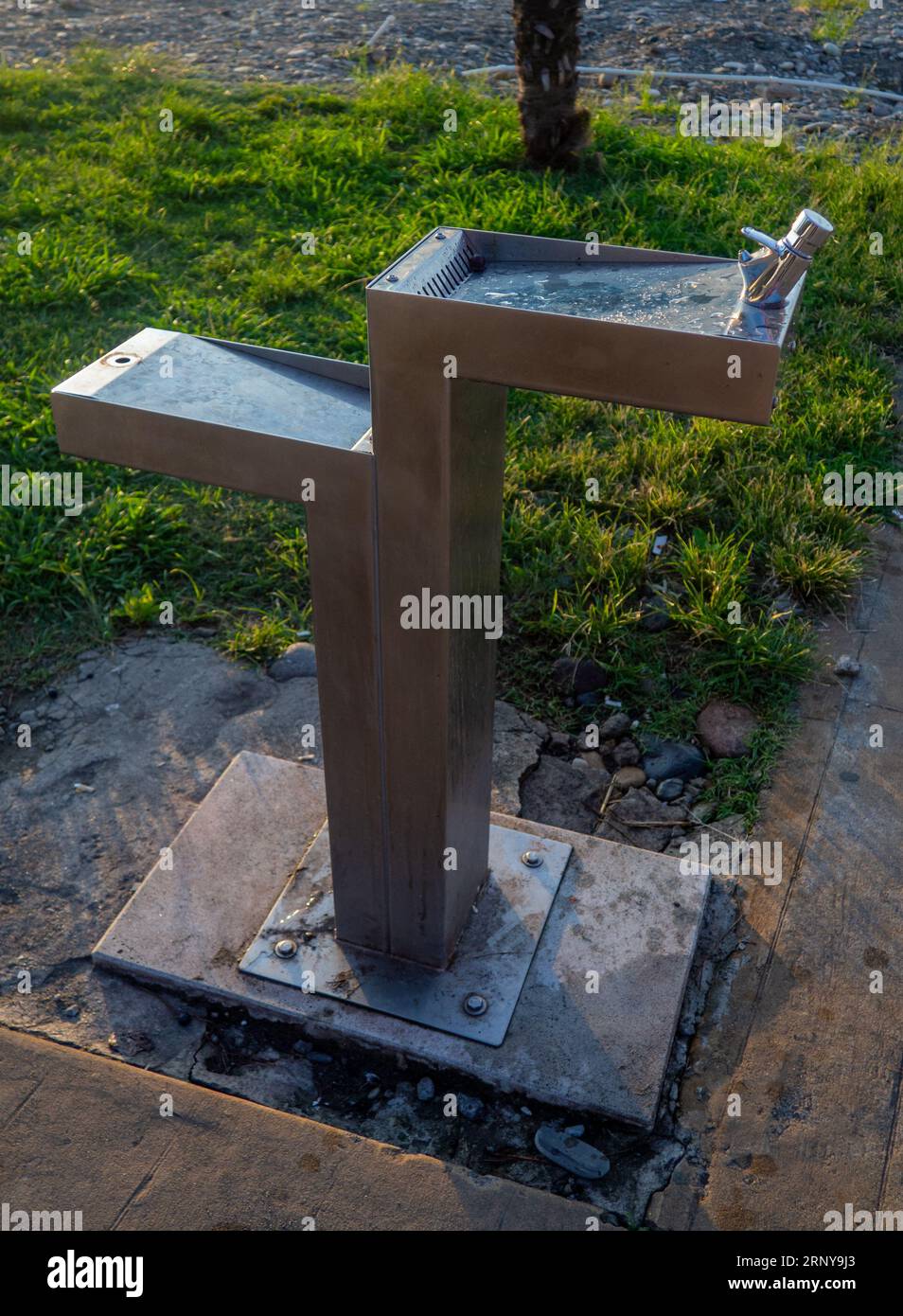 Water taps on the beach. Convenience of tourists. Small waterhole ...