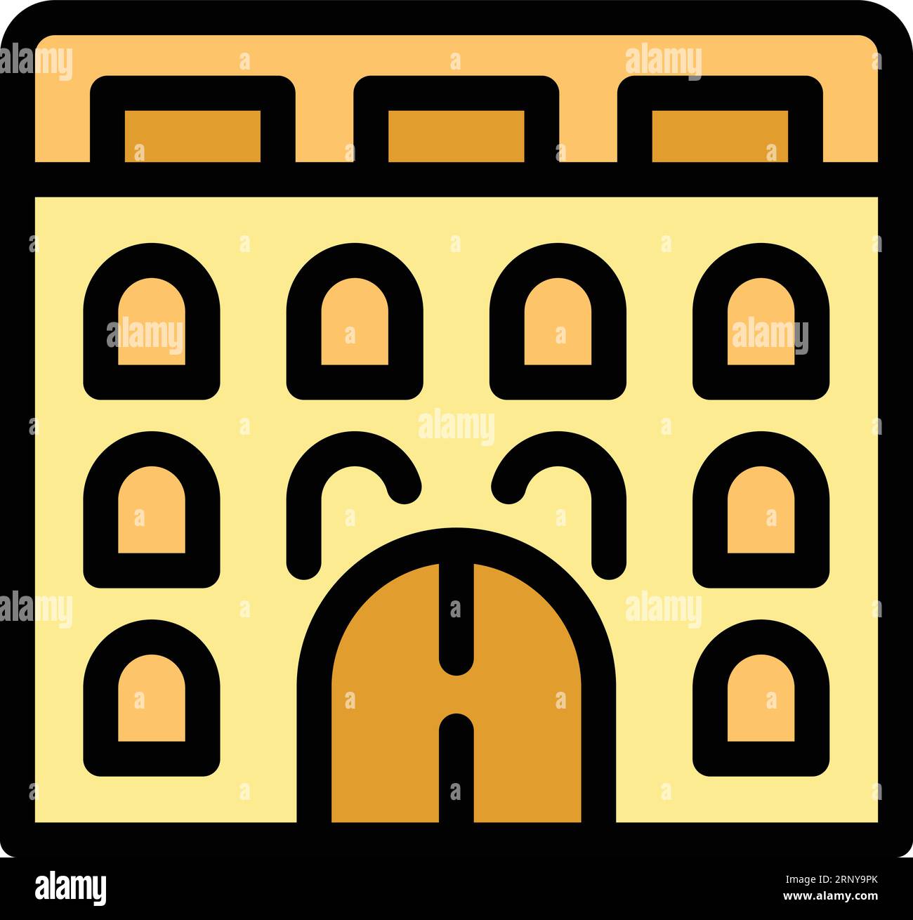 Croatia Fortress Icon Outline Vector Travel Map City Skyline Color
