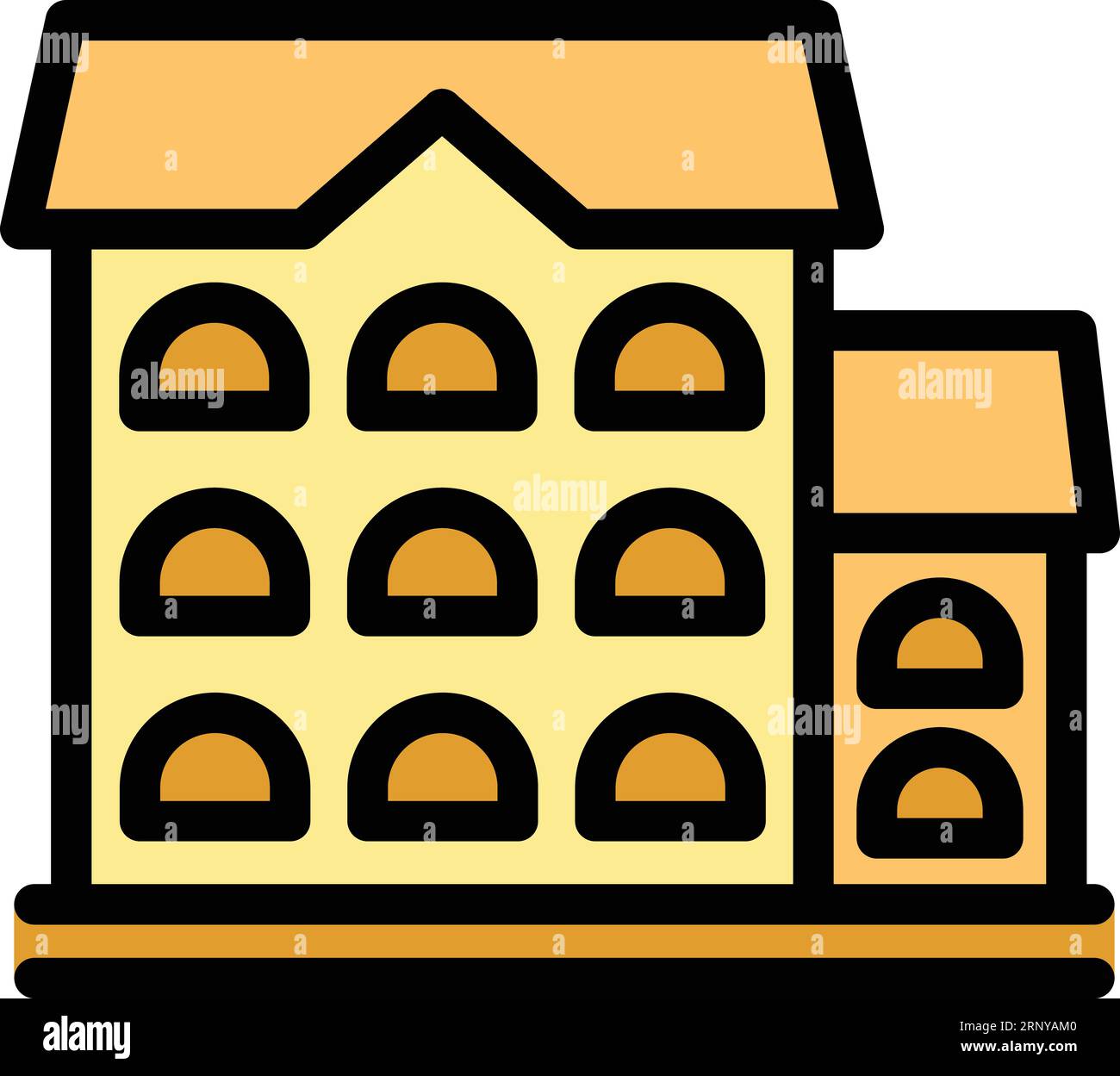 Croatia house icon outline vector. Map city. Skyline town color flat ...