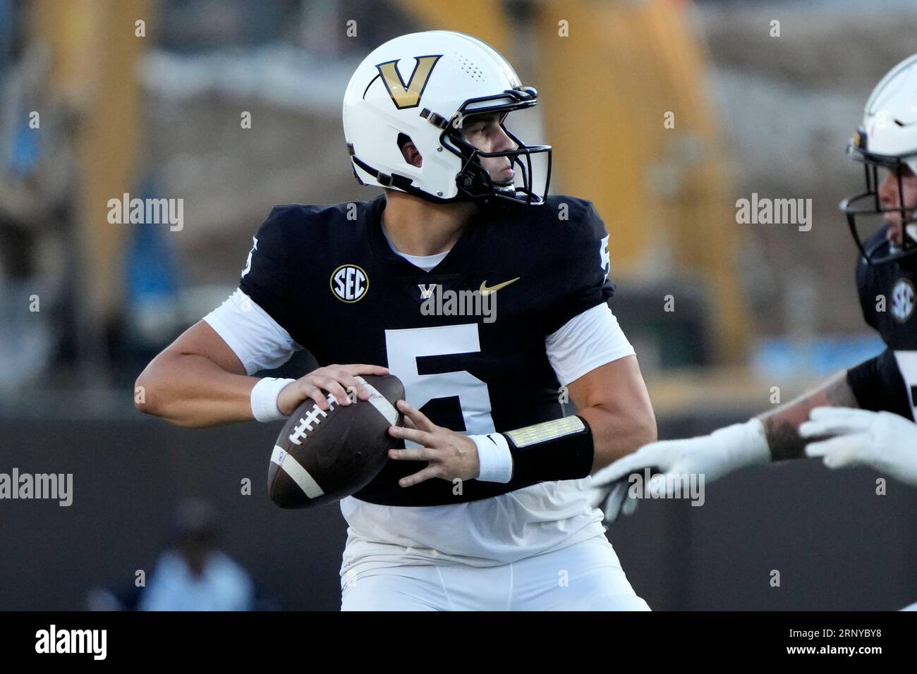 Vanderbilt quarterback AJ Swann (5) throws against Alabama A&M in the ...