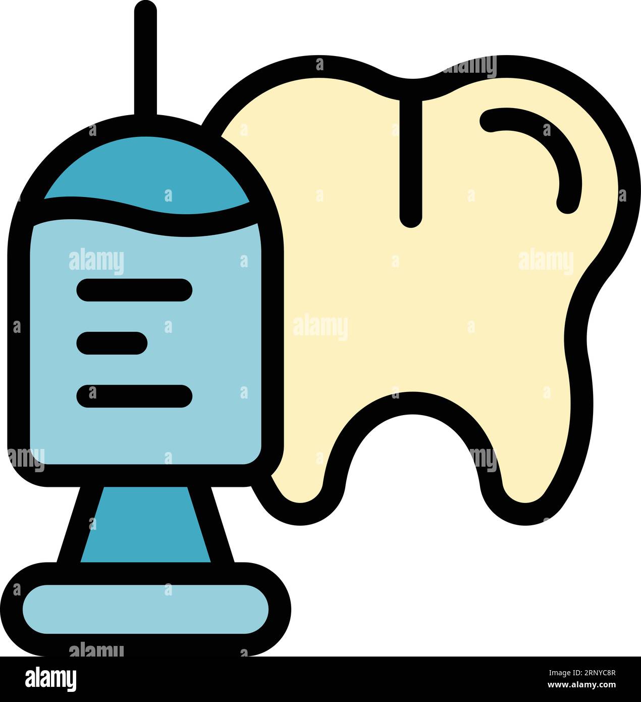 Tooth injection icon outline vector. Dentist care. Clinic clean color ...