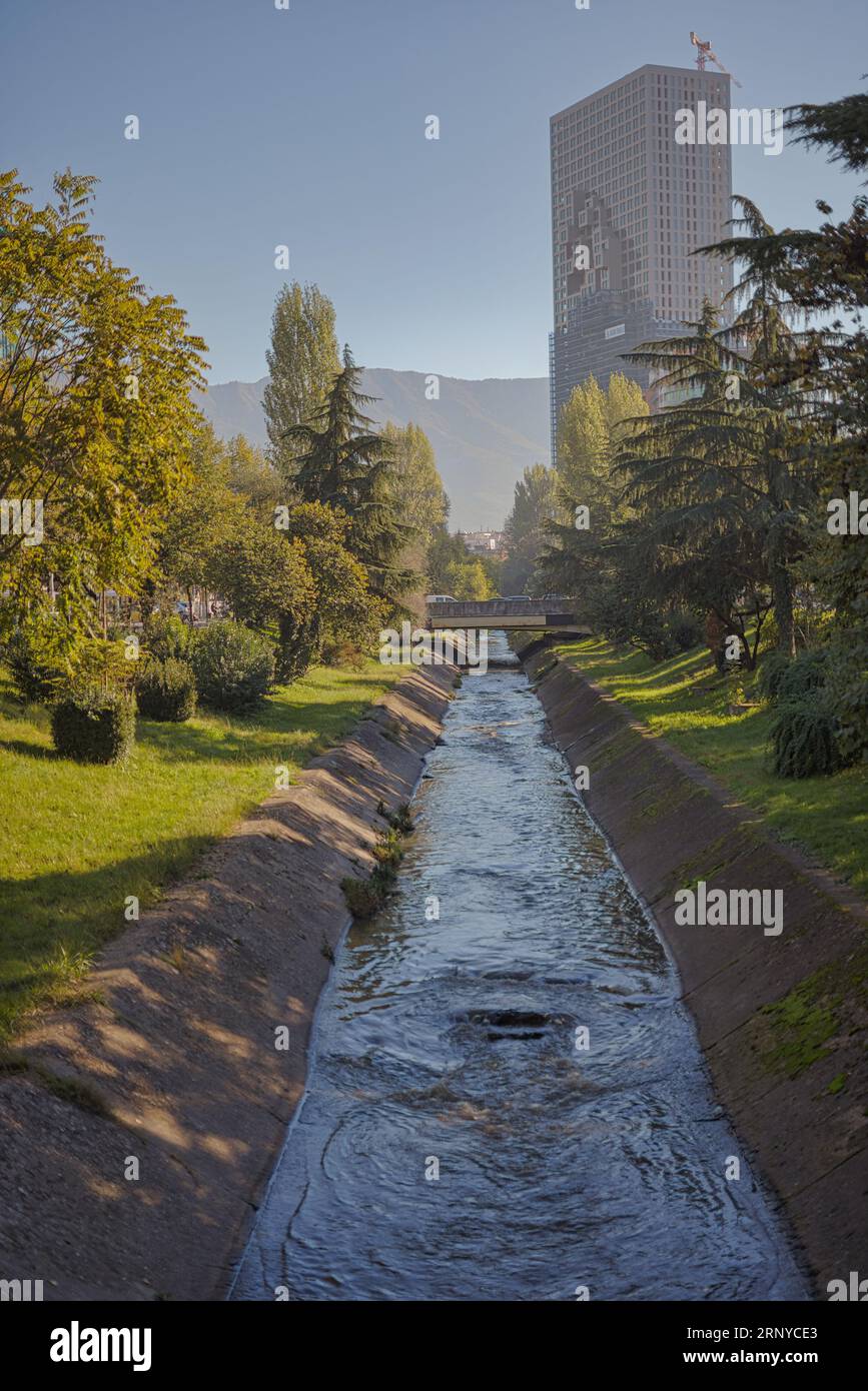 Tirana City Stream with Modern Skyline Stock Photo - Alamy