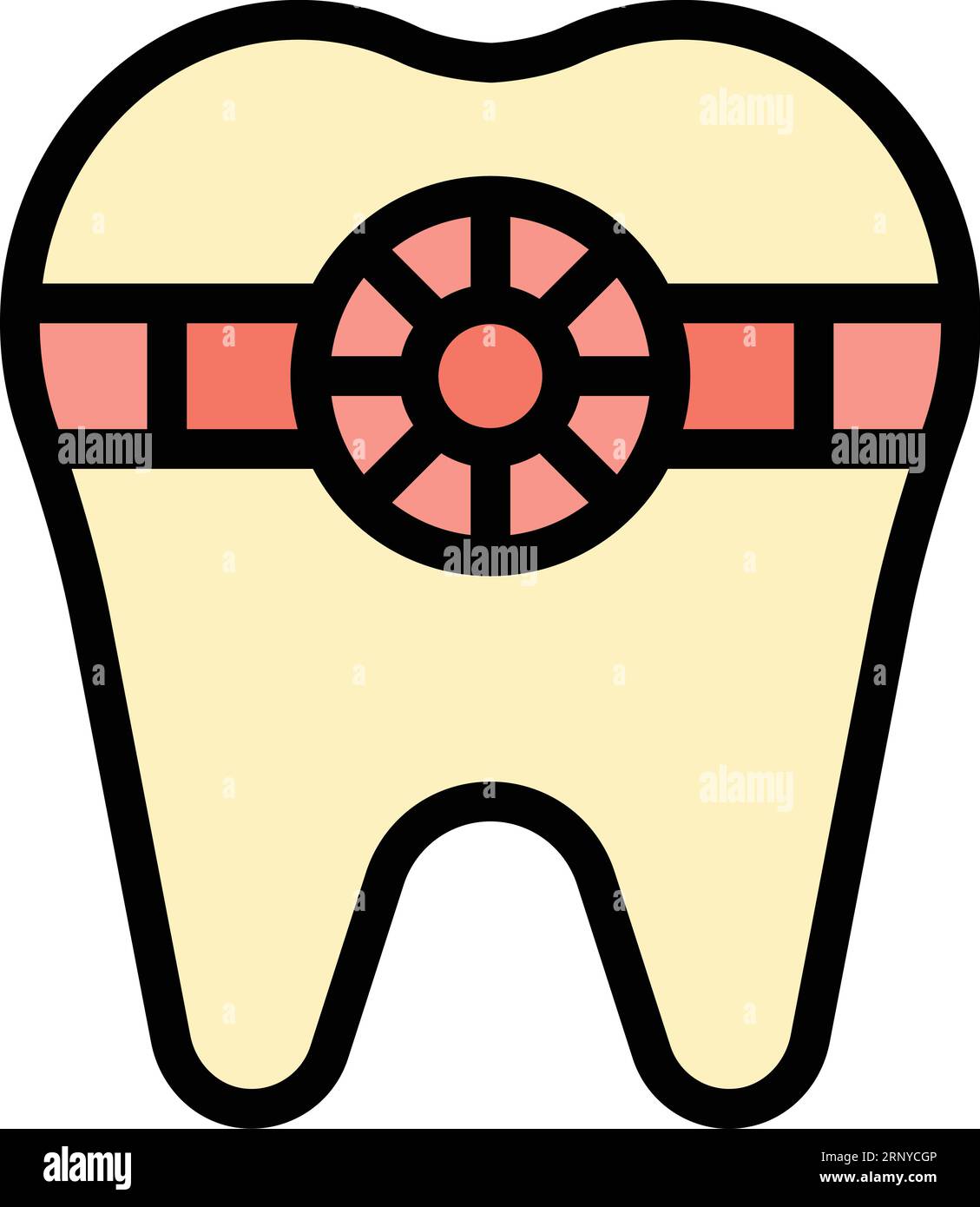 Stone tooth icon outline vector. Gem dentist. Care magic color flat ...