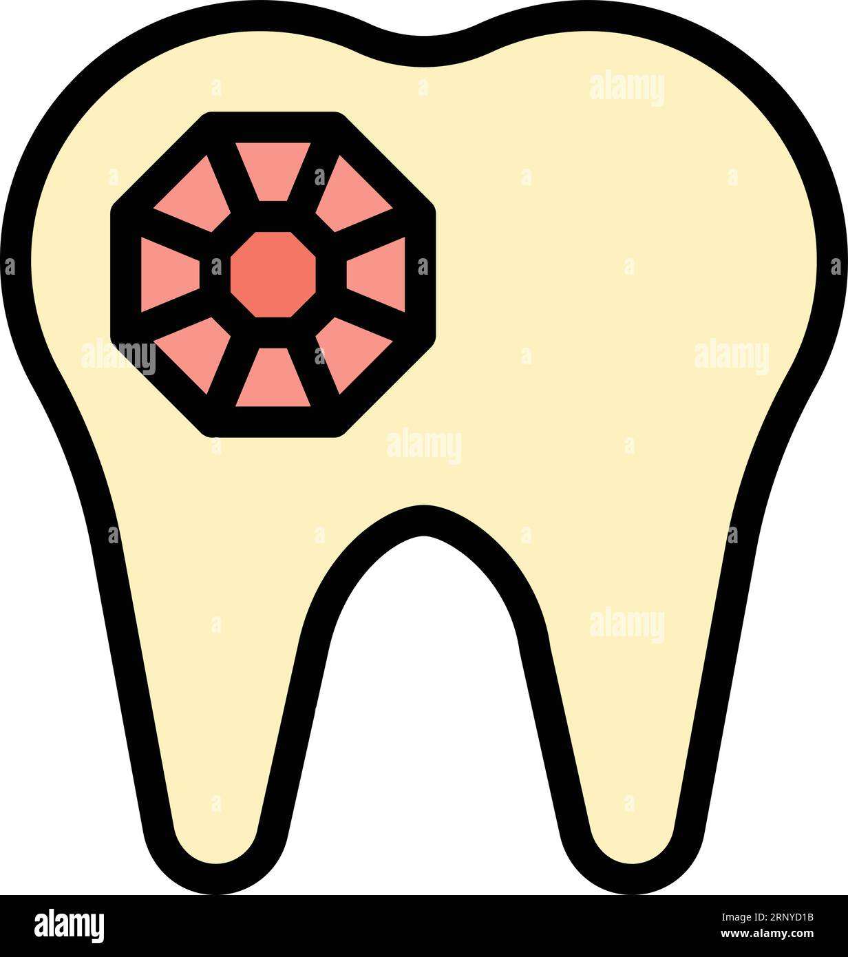 Tooth gemstone icon outline vector. Gem diamond. Company silver color ...