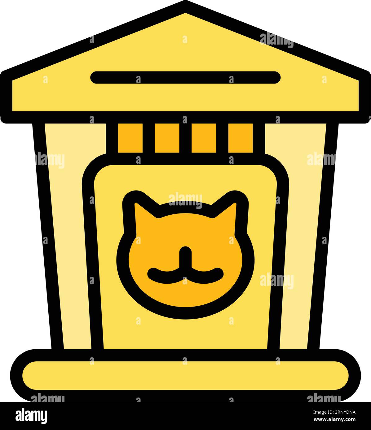 Cat house icon outline vector. Pet tower. Animal cathouse color flat ...