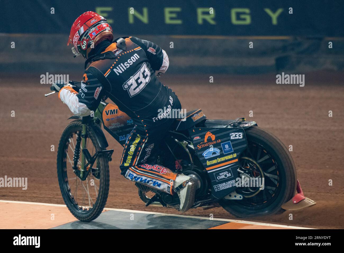 Kim Nilsson of Sweden #233 in action in Heat 2 during the 2023 FIM ...