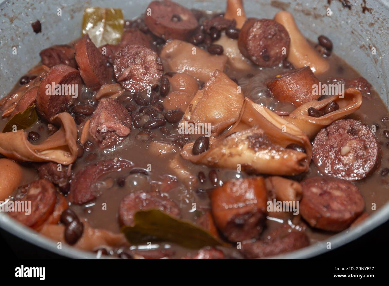 Traditional and irresistible Brazilian feijoada closeup Stock Photo - Alamy