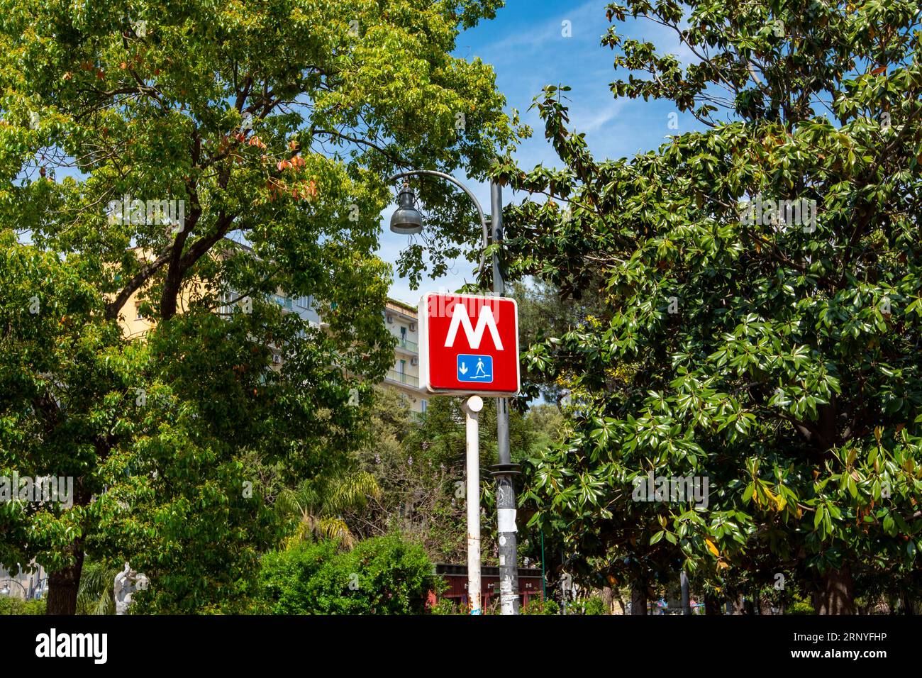 Public Metro Sign in Naples - Italy Stock Photo - Alamy