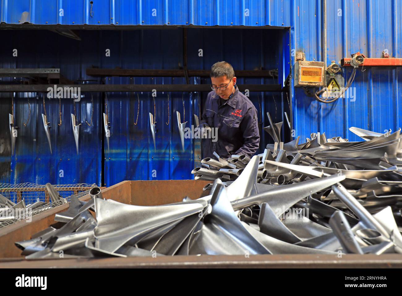 LUANNAN COUNTY, Hebei Province, China - April 28, 2020: Workers in ...