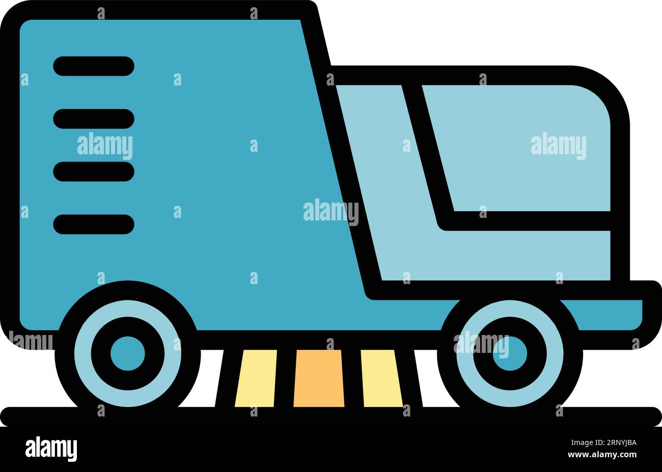 Sweeper vehicle icon outline vector. Street road. Cleaner machine color ...