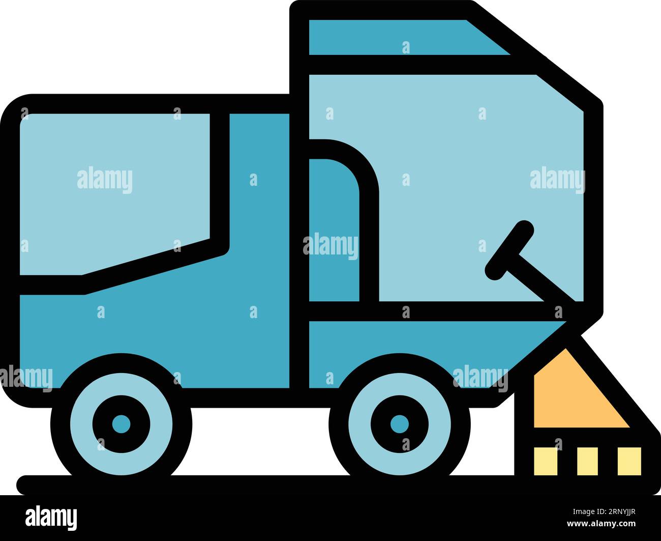 Liquid clean truck icon outline vector. Street cleaning. Machine dust ...
