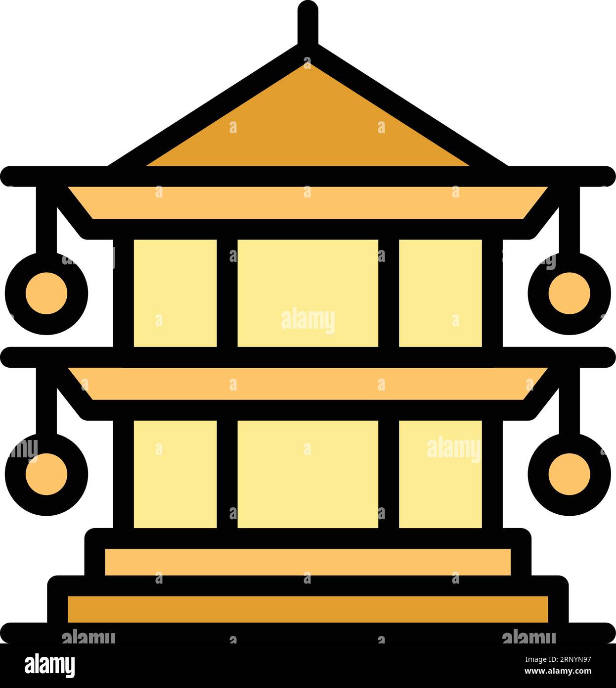 Tibet temple icon outline vector. Culture landmark. City travel color ...