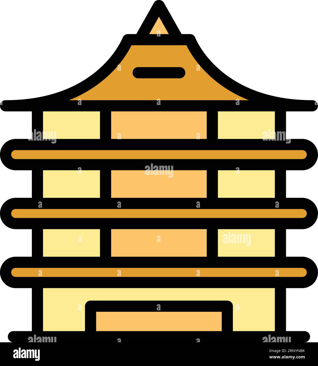 Prayer temple icon outline vector. City culture. Nepal skyline color ...