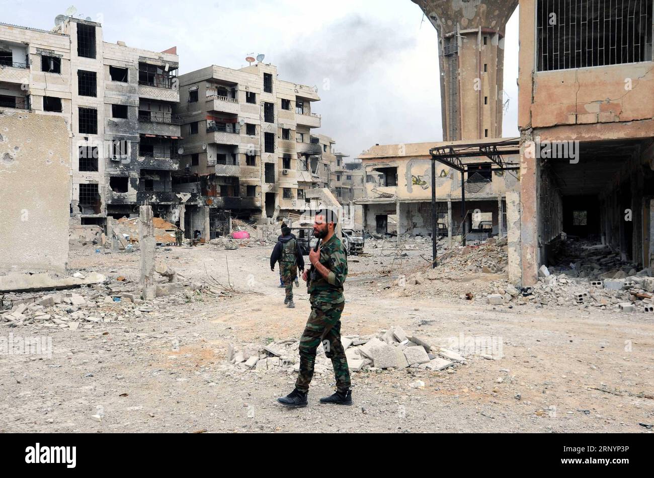 Syrien: Syrische Soldaten Armee in Ost-Ghuta (180329) -- DAMASCUS ...