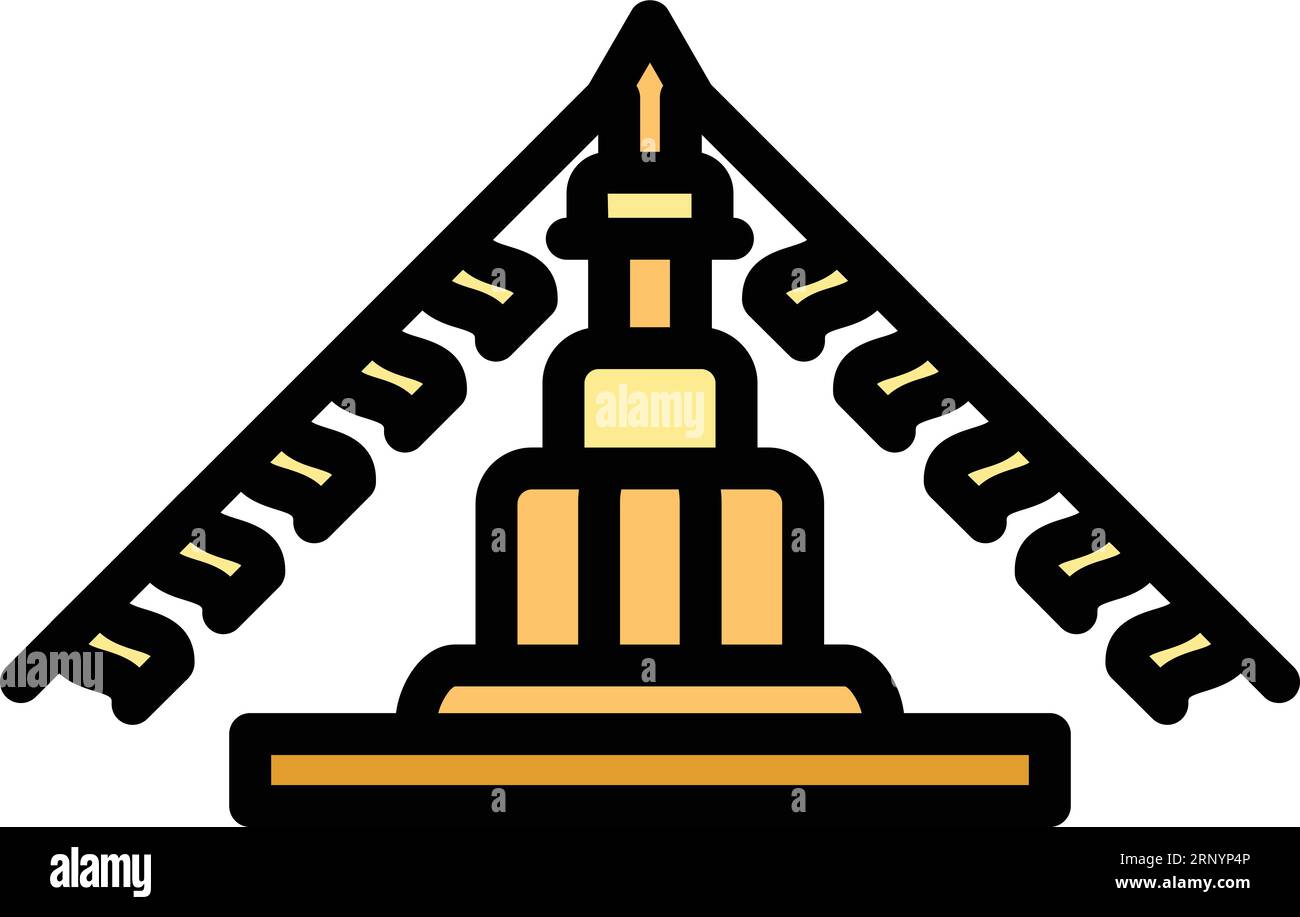 Festival stupa icon outline vector. Landmark temple. Bali country color ...