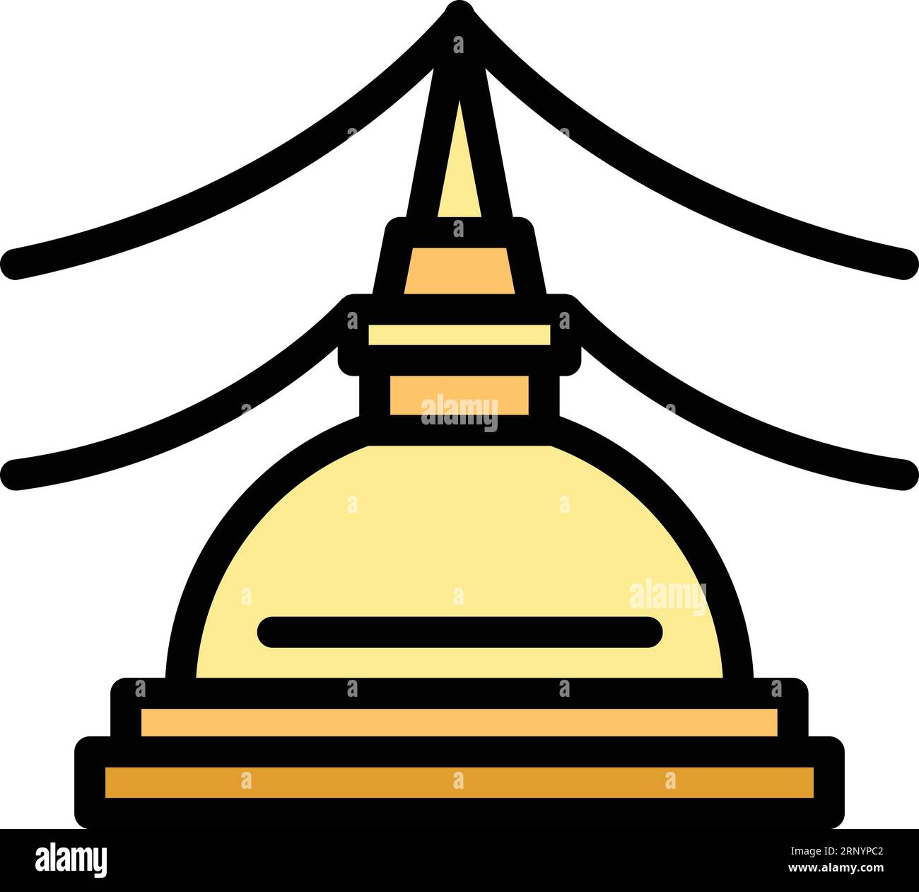 Stupa icon outline vector. Landmark culture. Asia travel color flat ...