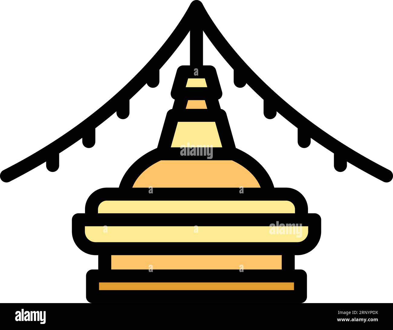 Kathmandu stupa icon outline vector. Nepal skyline. Landmark culture ...