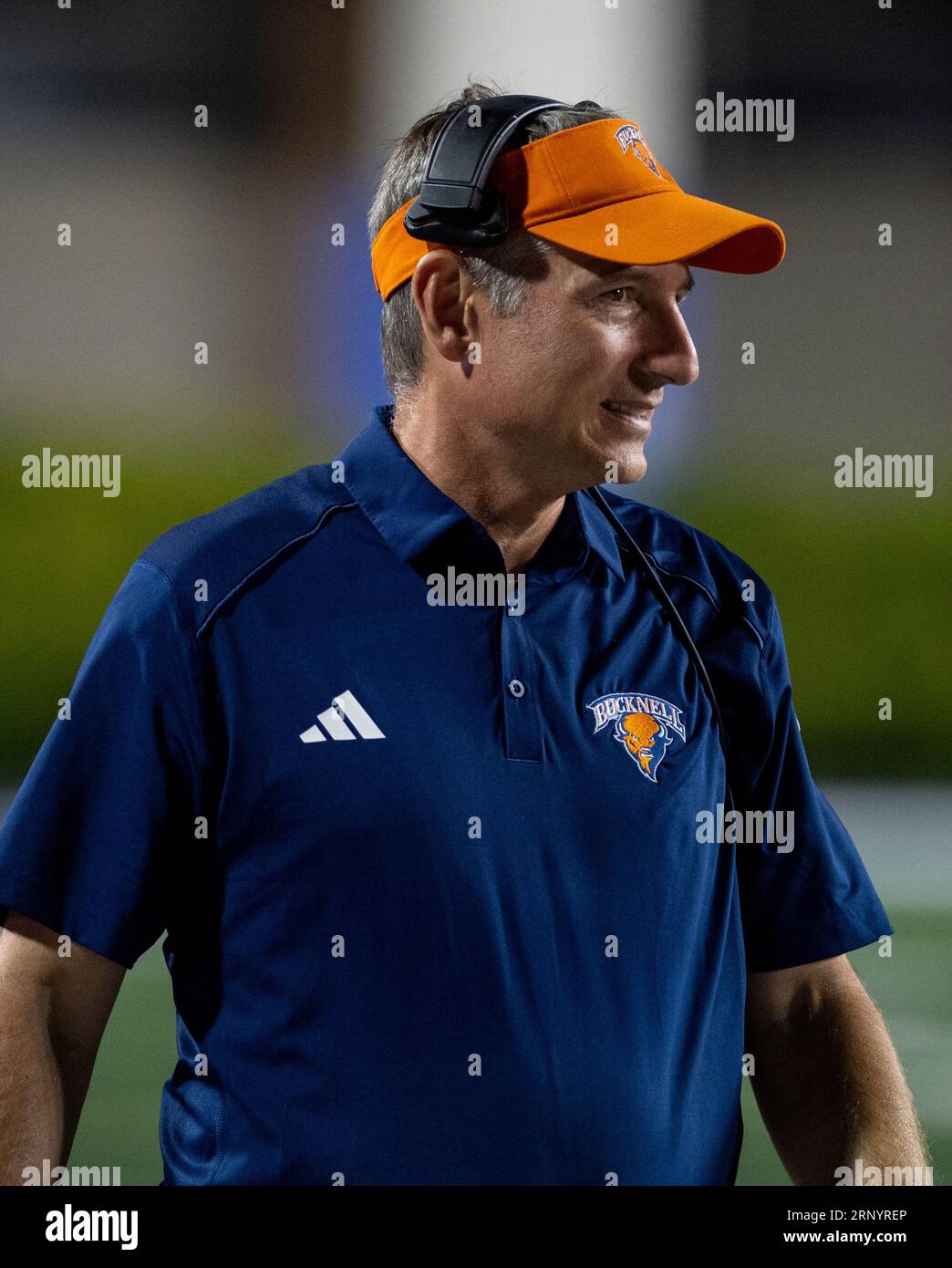 Bucknell head coach Dave Cecchini walks his sideline during the second ...