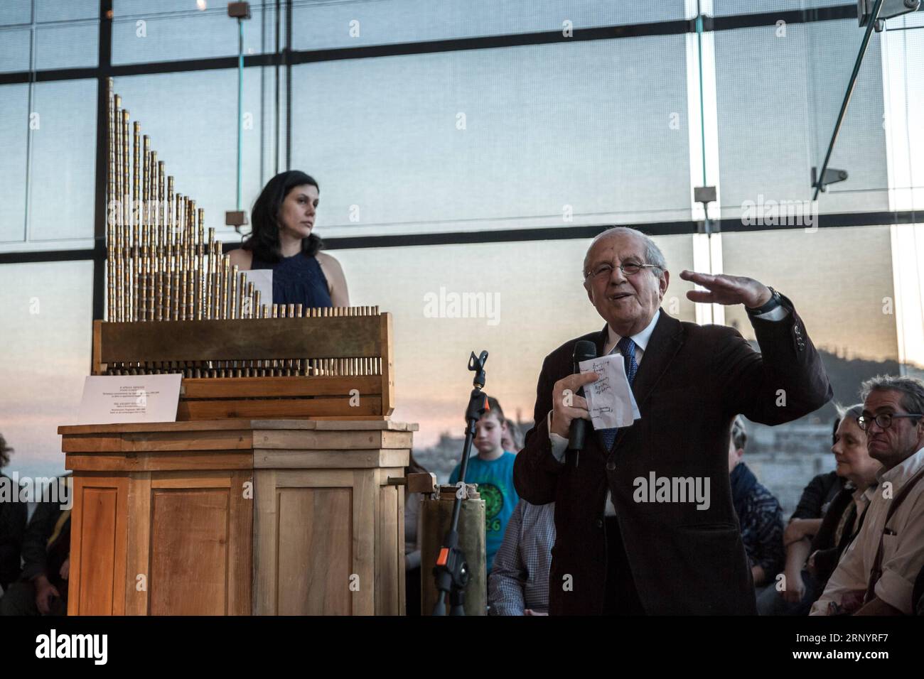 (180331) -- ATHENS, March 31, 2018 -- Dimitris Pandermalis (R, Front ...