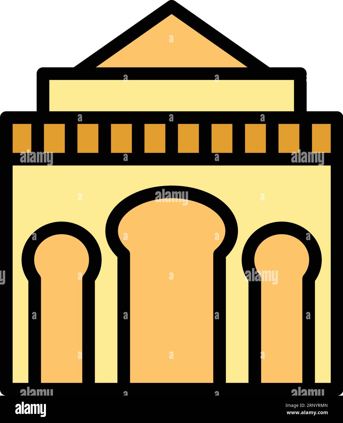 Monument Building Icon Outline Vector Skyline City Casablanca