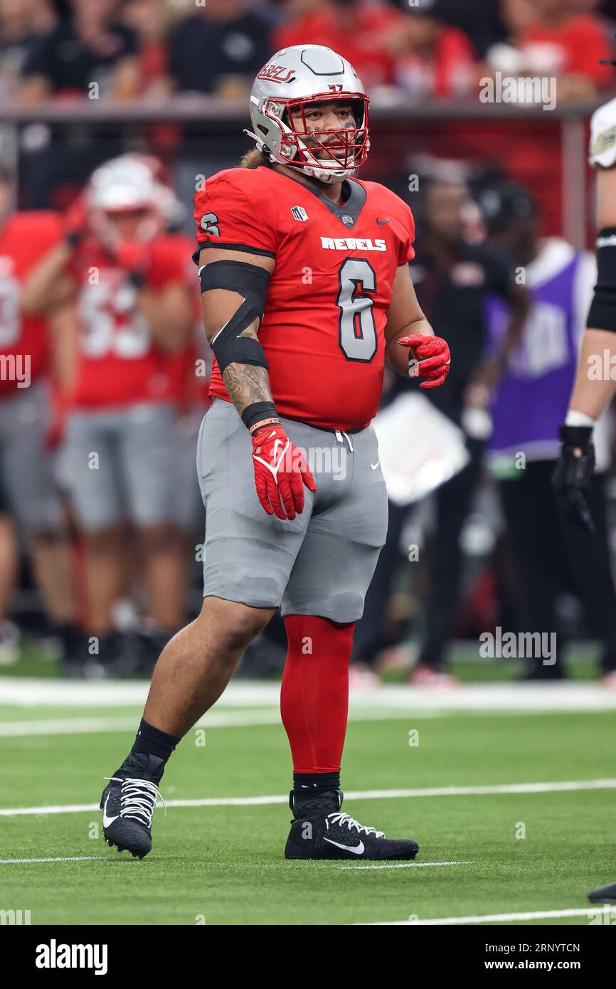September 02, 2023: UNLV Rebels defensive lineman Naki Fahina (6) on ...