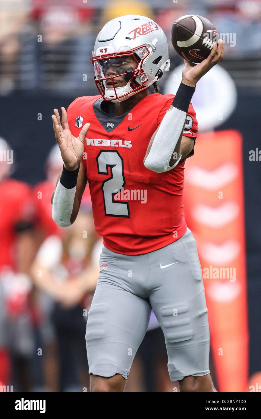 September 02, 2023: UNLV Rebels quarterback Doug Brumfield (2) throws ...