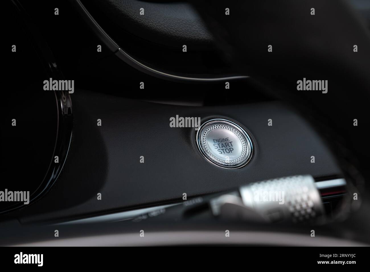 Car engine push start stop button ignition remote starter. Car ...