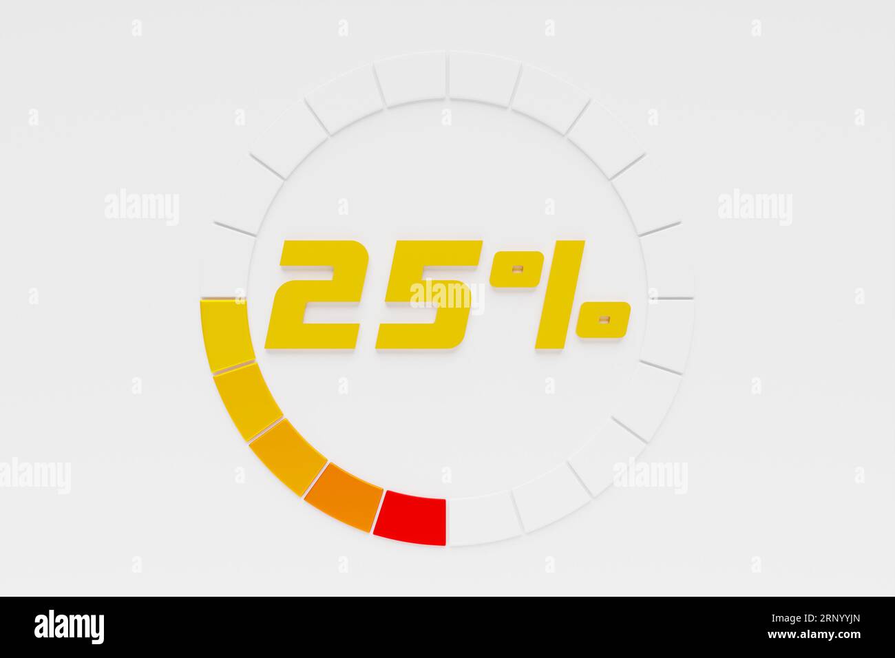 3d illustration round control panel icon. High risk concept on ...