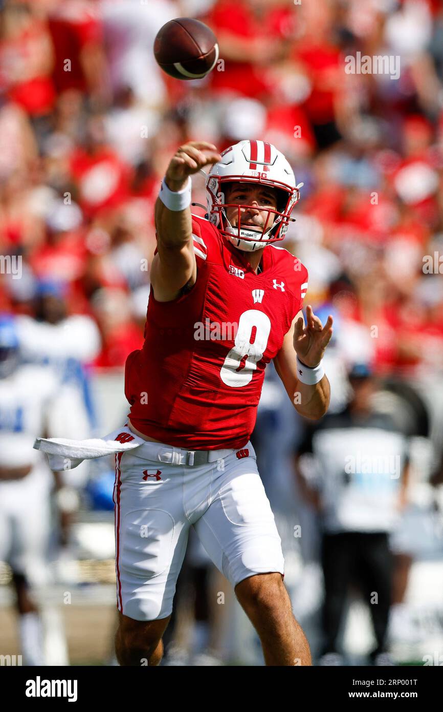 September 2, 2023: Wisconsin Badgers quarterback Tanner Mordecai (8 ...