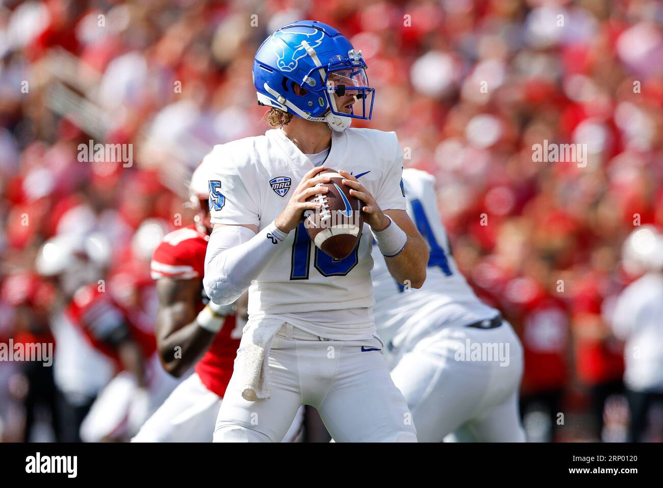 Madison, WI, USA. 2nd Sep, 2023. Buffalo Bulls quarterback Cole Snyder ...