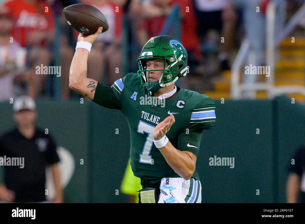 Tulane quarterback Michael Pratt (7) throws against South Alabama during an NCAA football game ...
