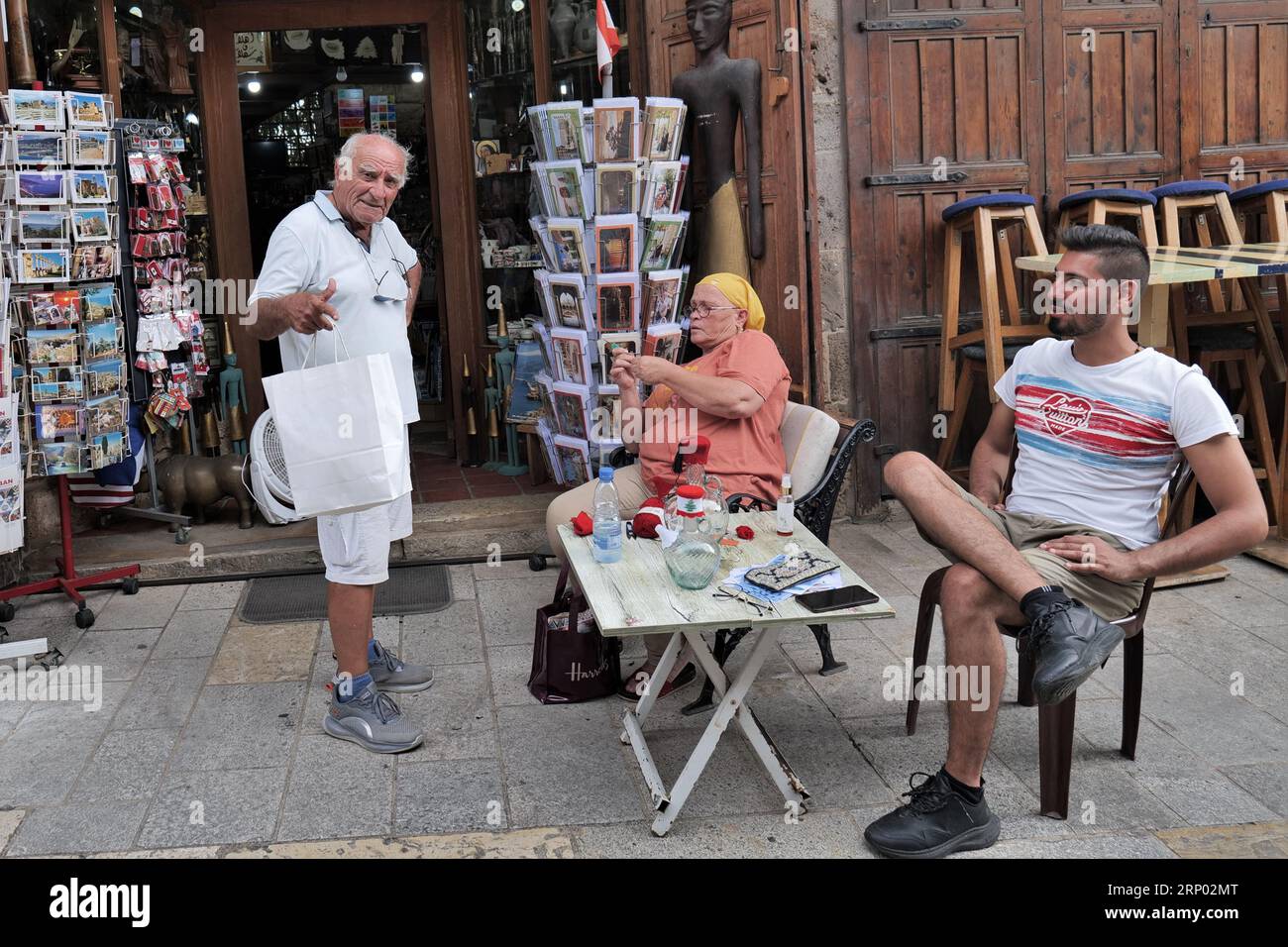 Beirut, Lebanon. 2nd Sep, 2023. People are pictured outside a souvenir ...