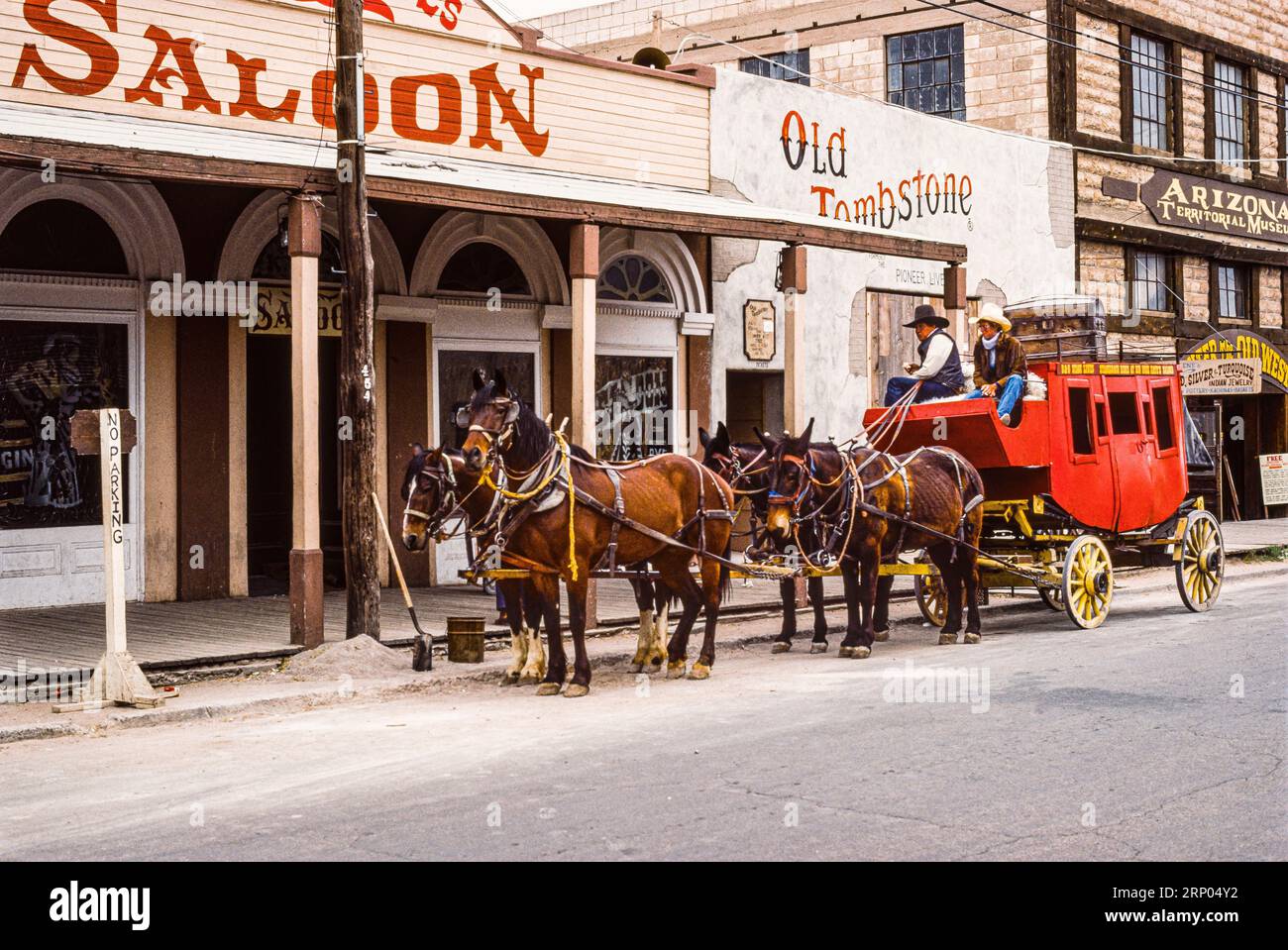 Stagecoach in front of a Saloon Tombstone, Arizona, USA Stock Photo - Alamy