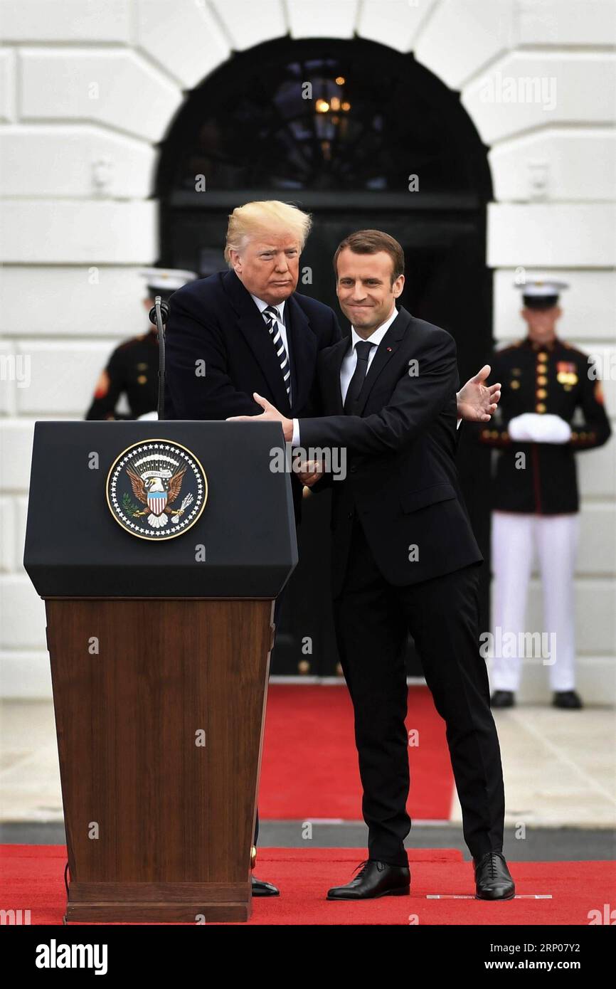 (180425) -- WASHINGTON, April 25, 2018 -- U.S. President Donald Trump ...