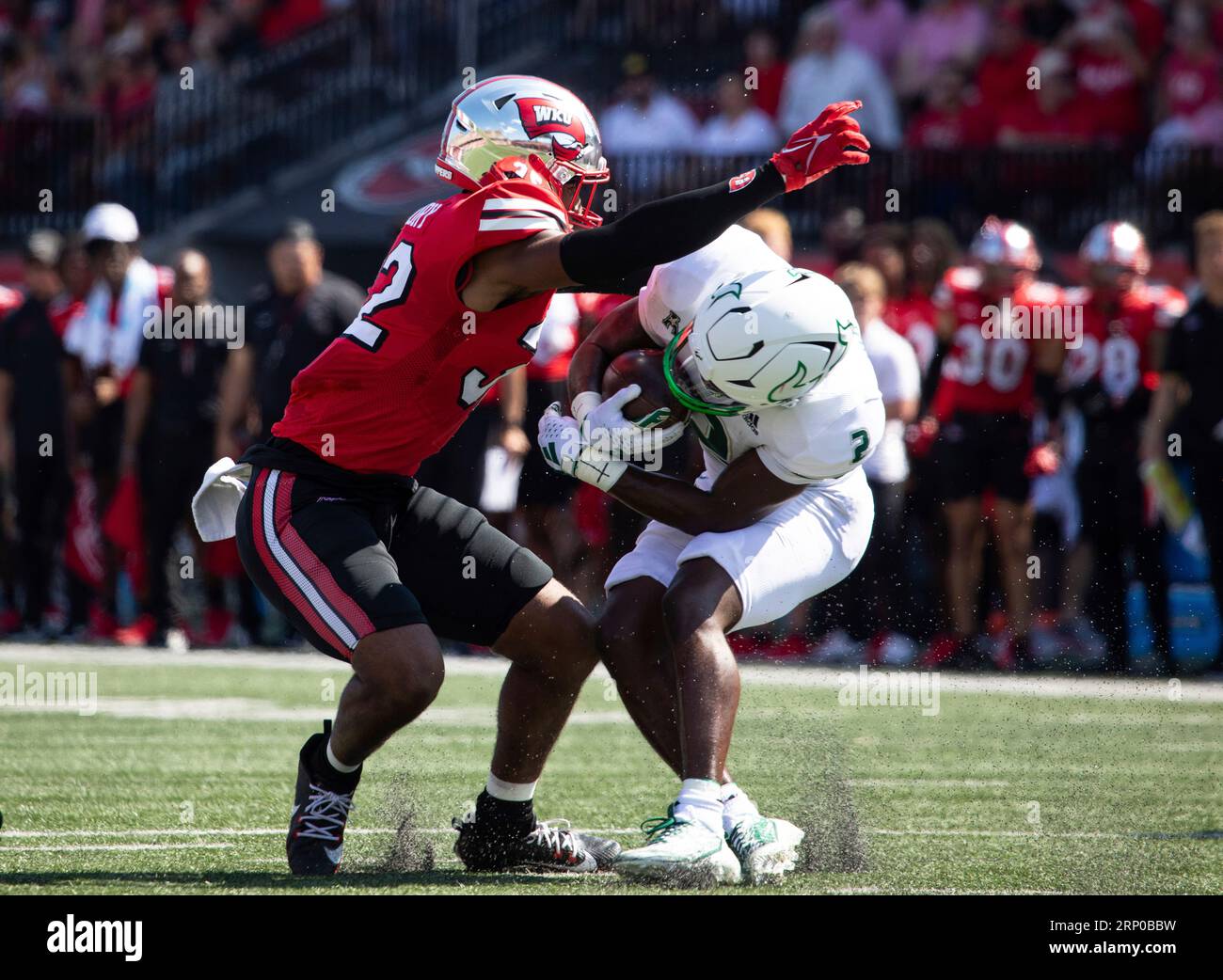 Western Kentucky linebacker Kylan Guidry (32) attempts to tackle South ...